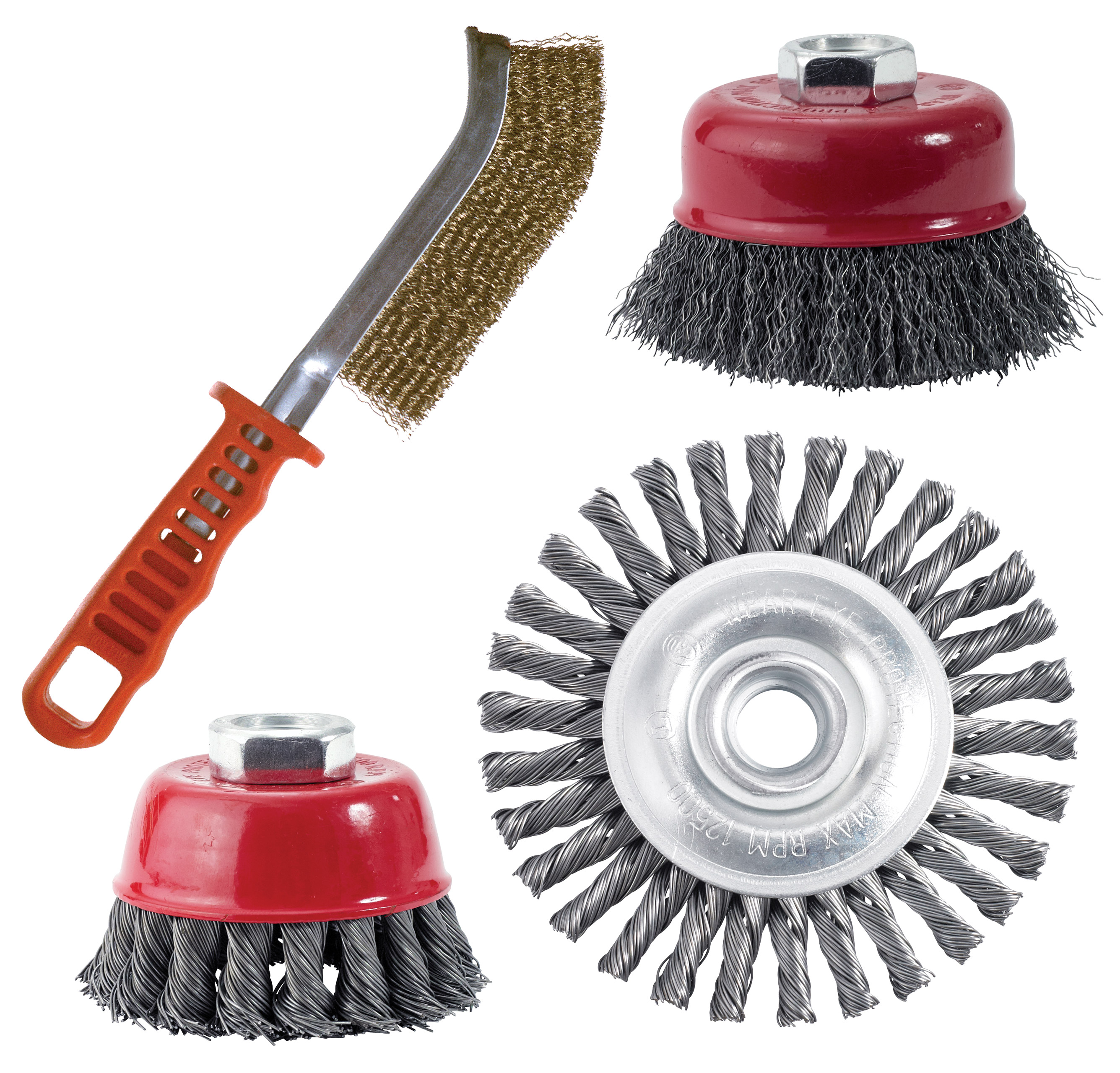 2-3/4" KNOTTED CUP CARBON STEEL WIRE BRUSH (.02 Wire & 5/8-1 CARBON ...