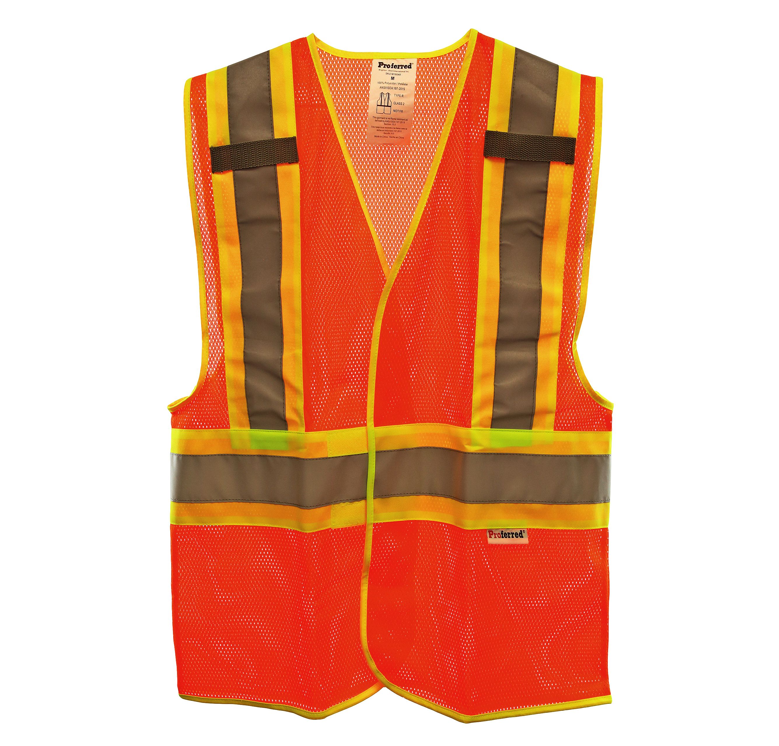 M, Orange, ANSI Class 2 Hi Vi vests PROFERRED High Visibility VEST