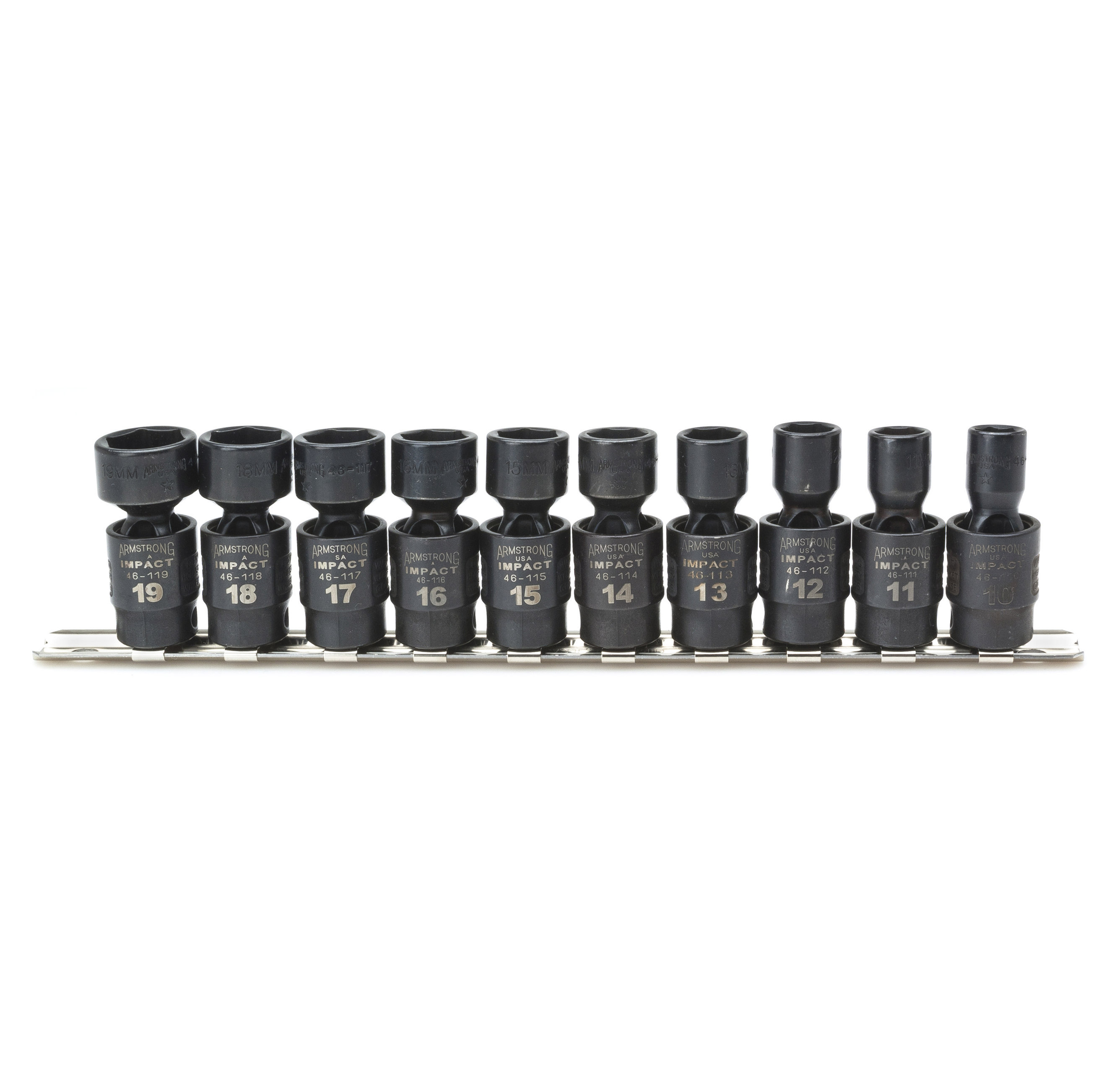 10 PIECE 6 POINT SWIVEL IMPACT (ARM) 3/8" Drive Metric USA 3/8" DRIVE ...